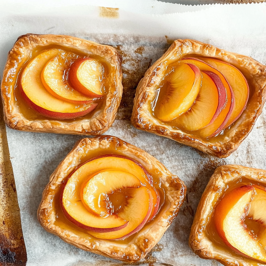 Mini Peach Tarts with Puff Pastry
