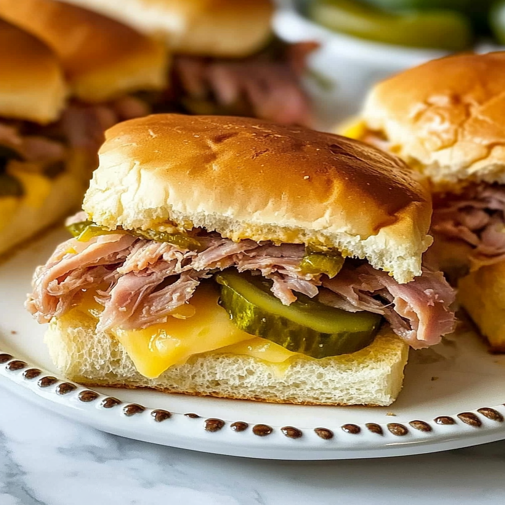 Delicious Poolside Sliders with Cheese and Pickles