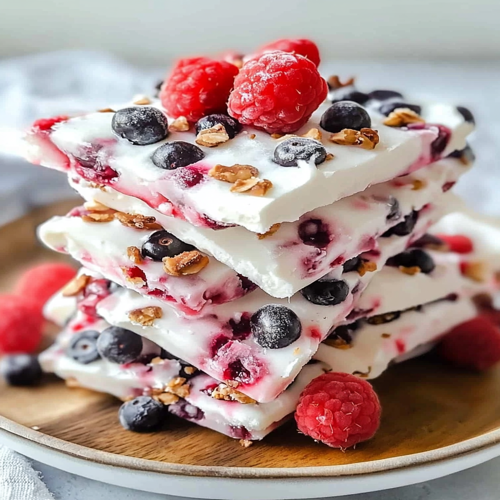Huckleberry Frozen Yogurt Bark