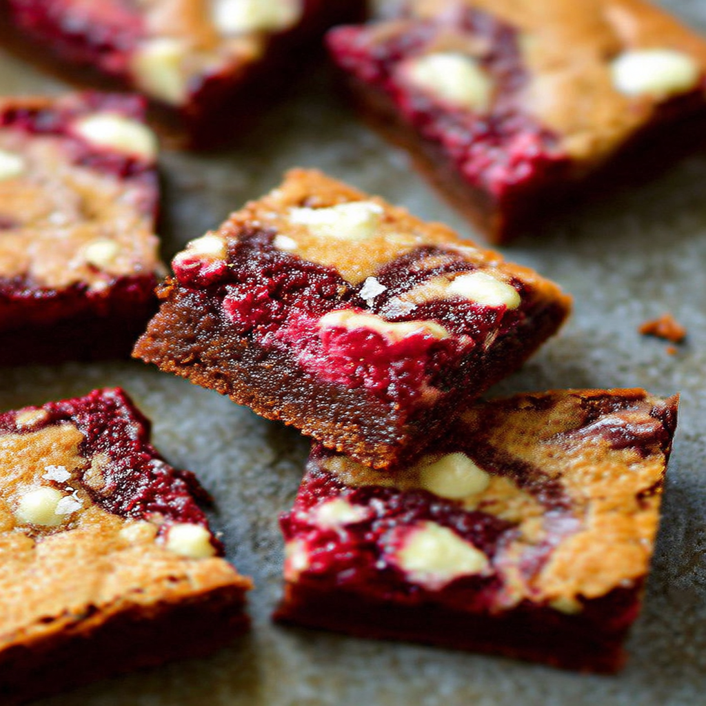 Raspberry White Chocolate Swirl Brookies