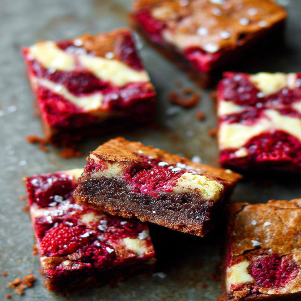 Raspberry White Chocolate Swirl Brookies