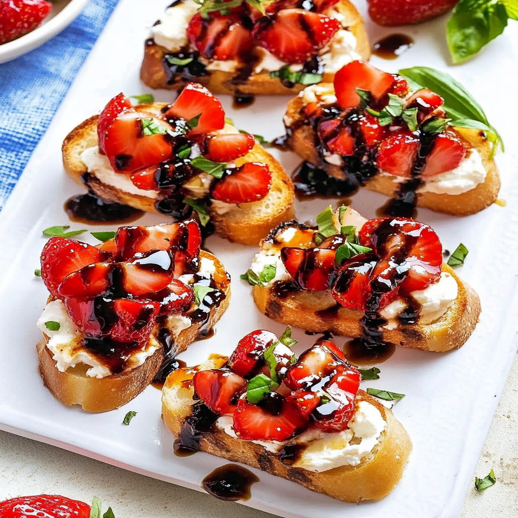 Strawberry Balsamic Bruschetta Appetizer