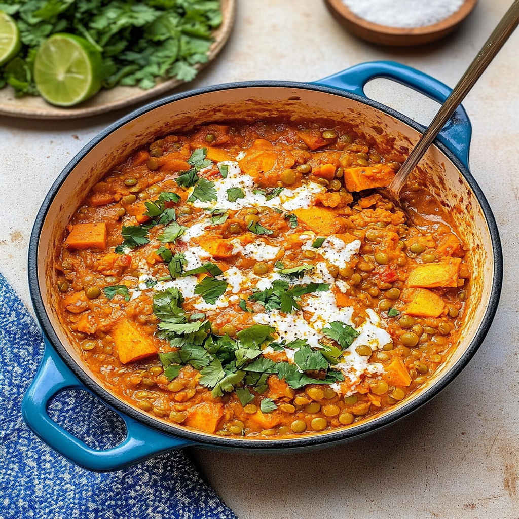 Crockpot Sweet Potato and Lentil Curry
