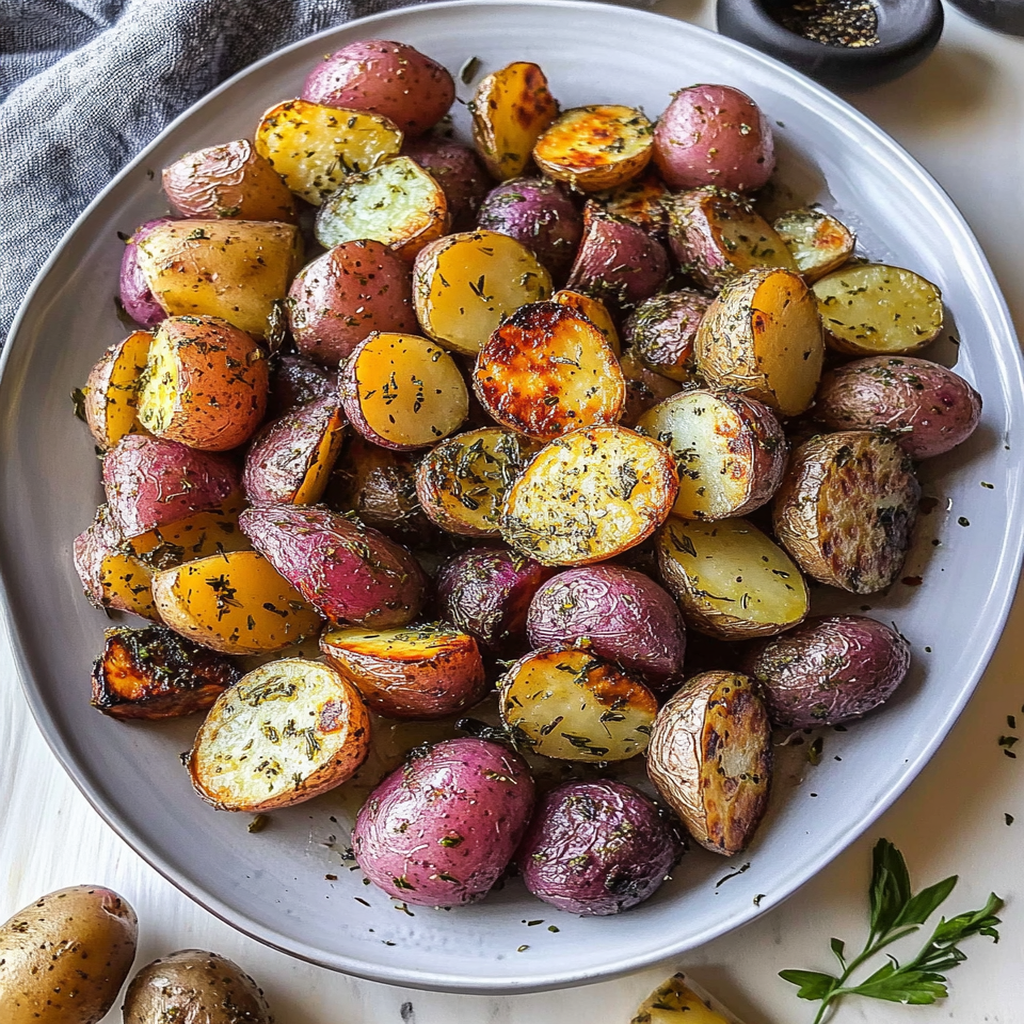 Herb Roasted Rainbow Potatoes