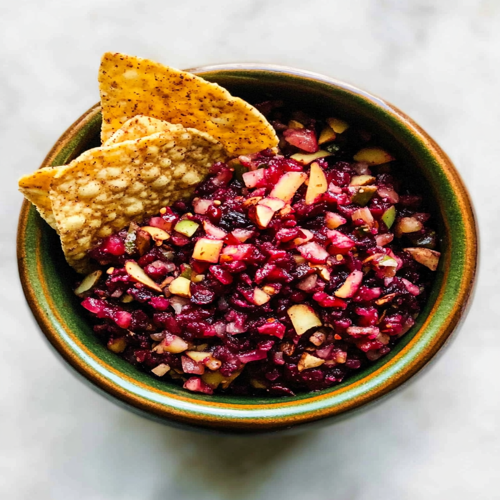 Cranberry Salsa with Cinnamon Chips