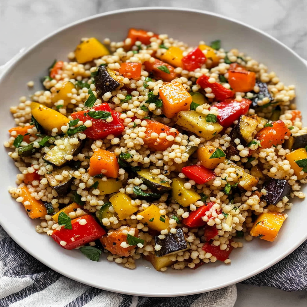 Roasted Veggie Couscous with Herbs