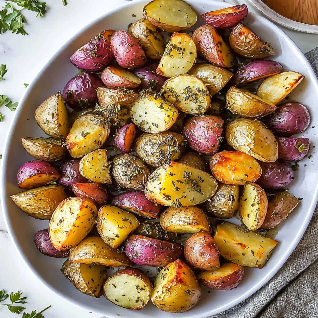 Herb Roasted Rainbow Potatoes